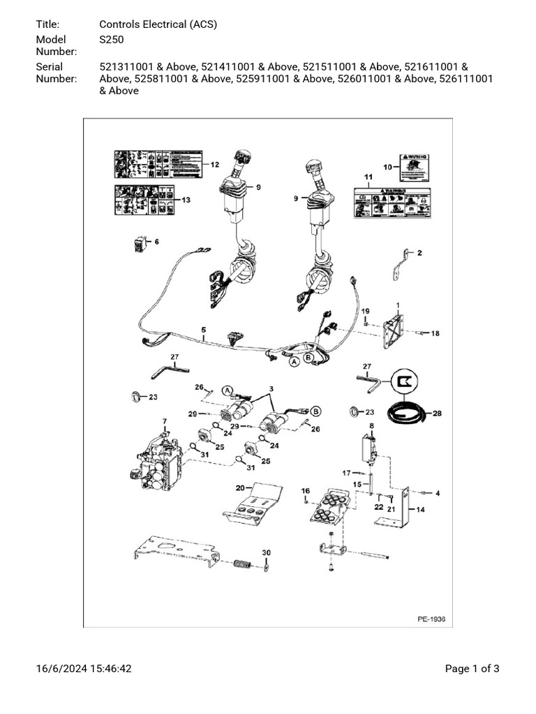 Bobcat S250 ACS Controller Parts List | PDF | Equipment | Manufactured ...