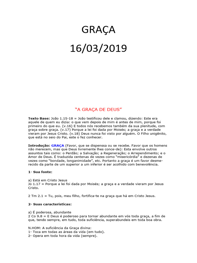 Graça02 Pdf Graça No Cristianismo Pecado