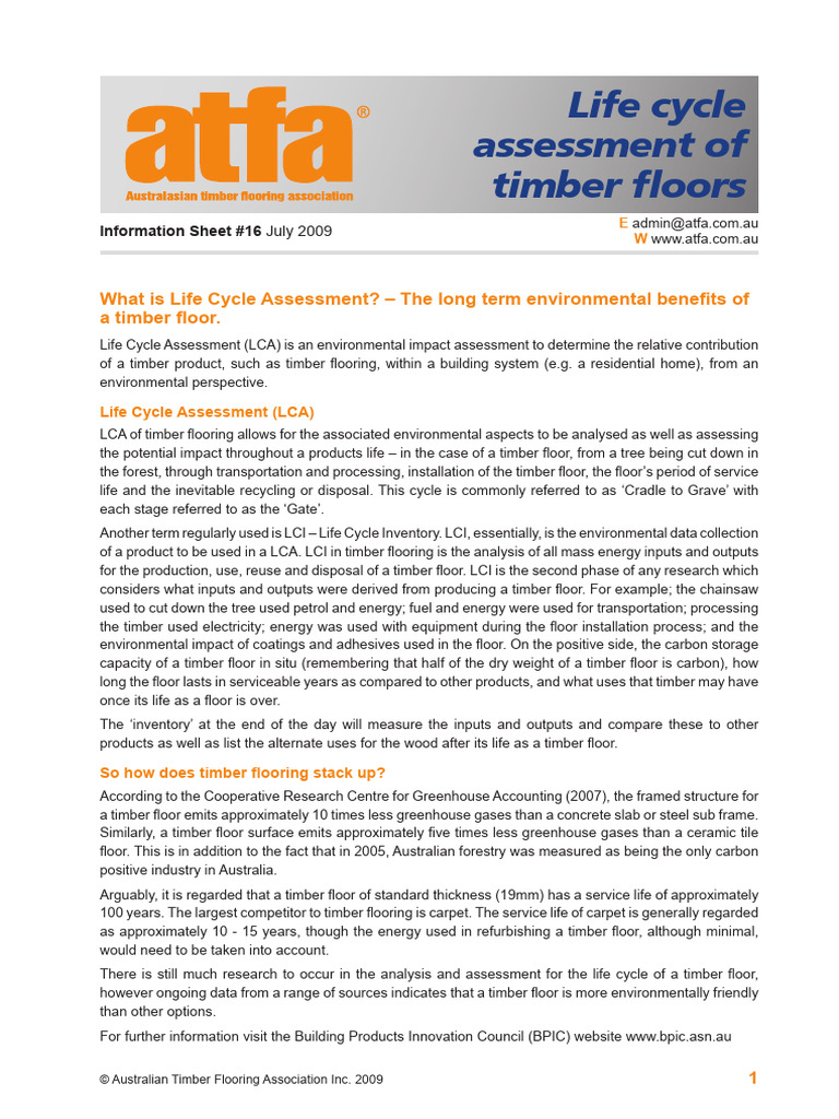16 Life Cycle Assessment of Timber Floor | PDF | Life Cycle Assessment ...