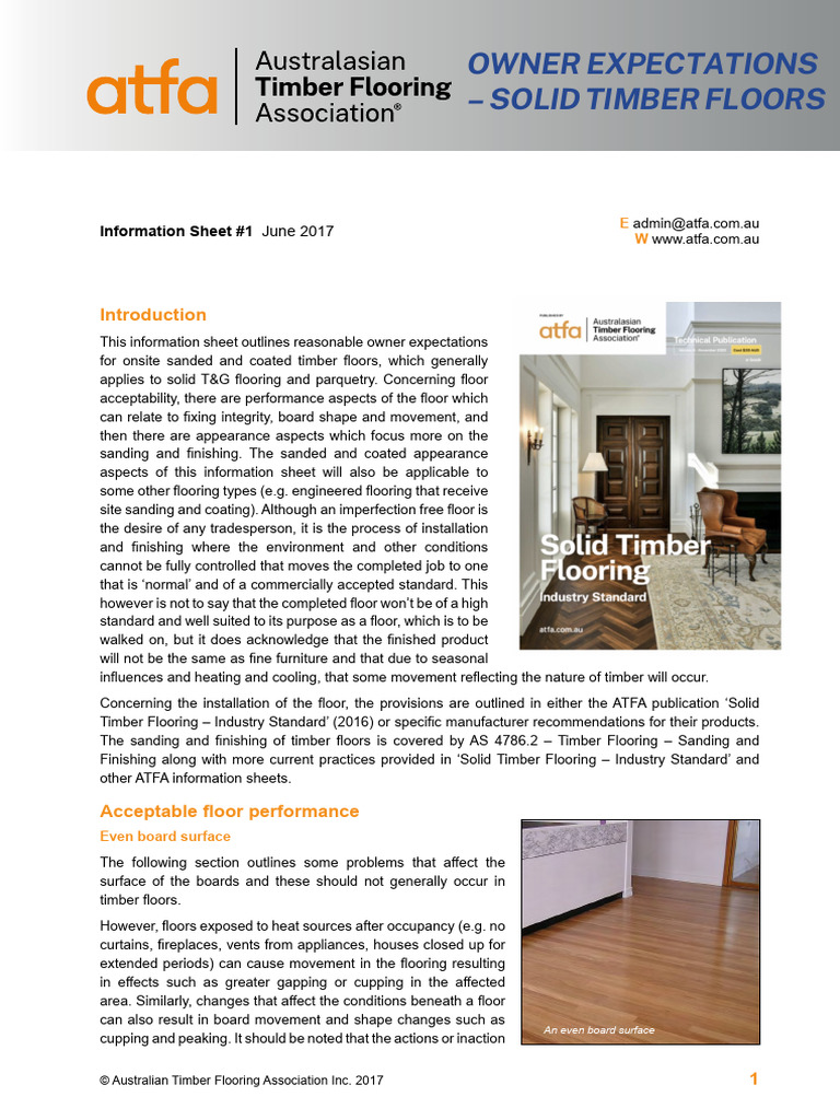 1 Owner Expectations Solid Timber Floors | PDF | Lumber | Flooring