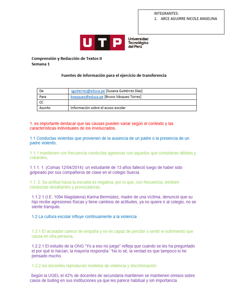 Redacion - Borrador 1 | PDF | Violencia | Sicología