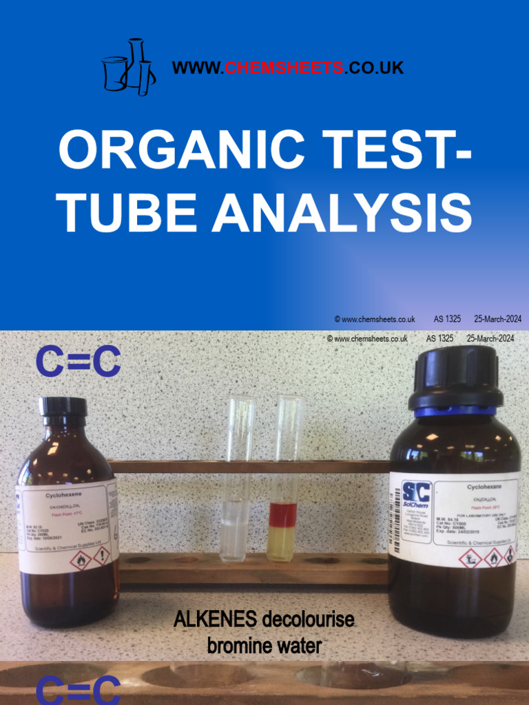 Chemsheets as 1325 Organic Test Tube Analysis | PDF