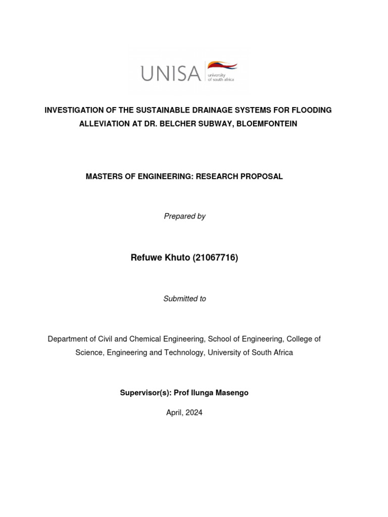 Research Proposal Template - RKhuto (21067716) Final | PDF | Discharge ...