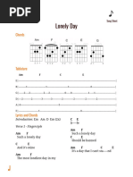 Lonely Day Guitar Tabs and Chords | PDF
