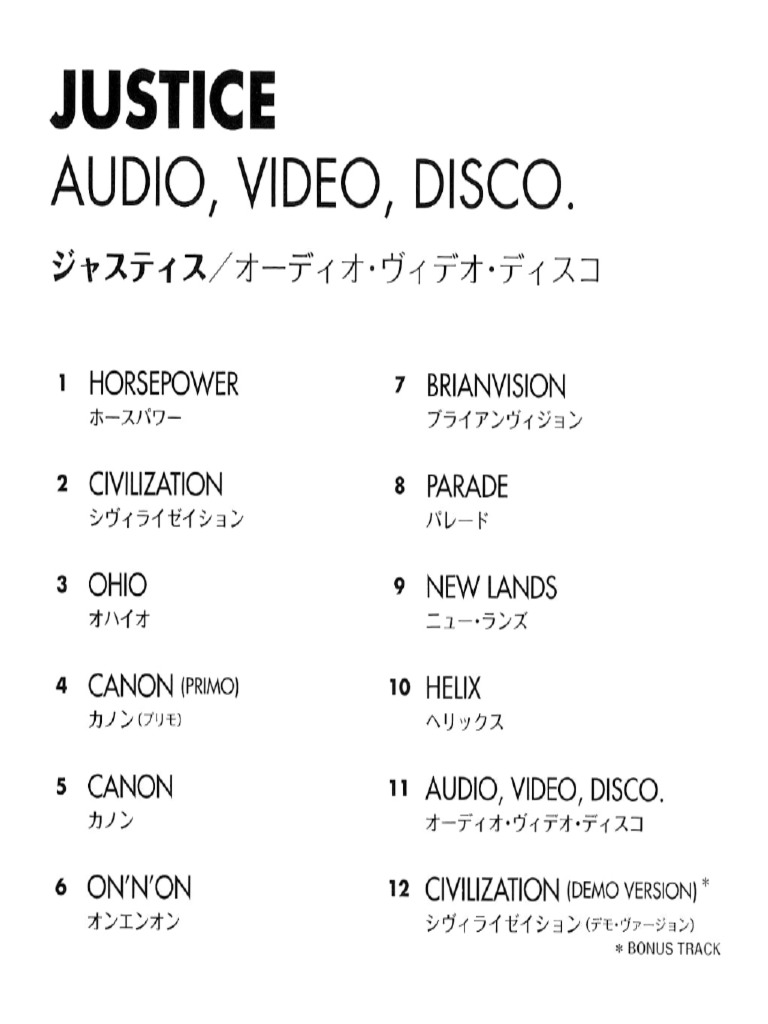 Audio, Video, Disco. (Japanese Edition) - Booklet #2 | PDF