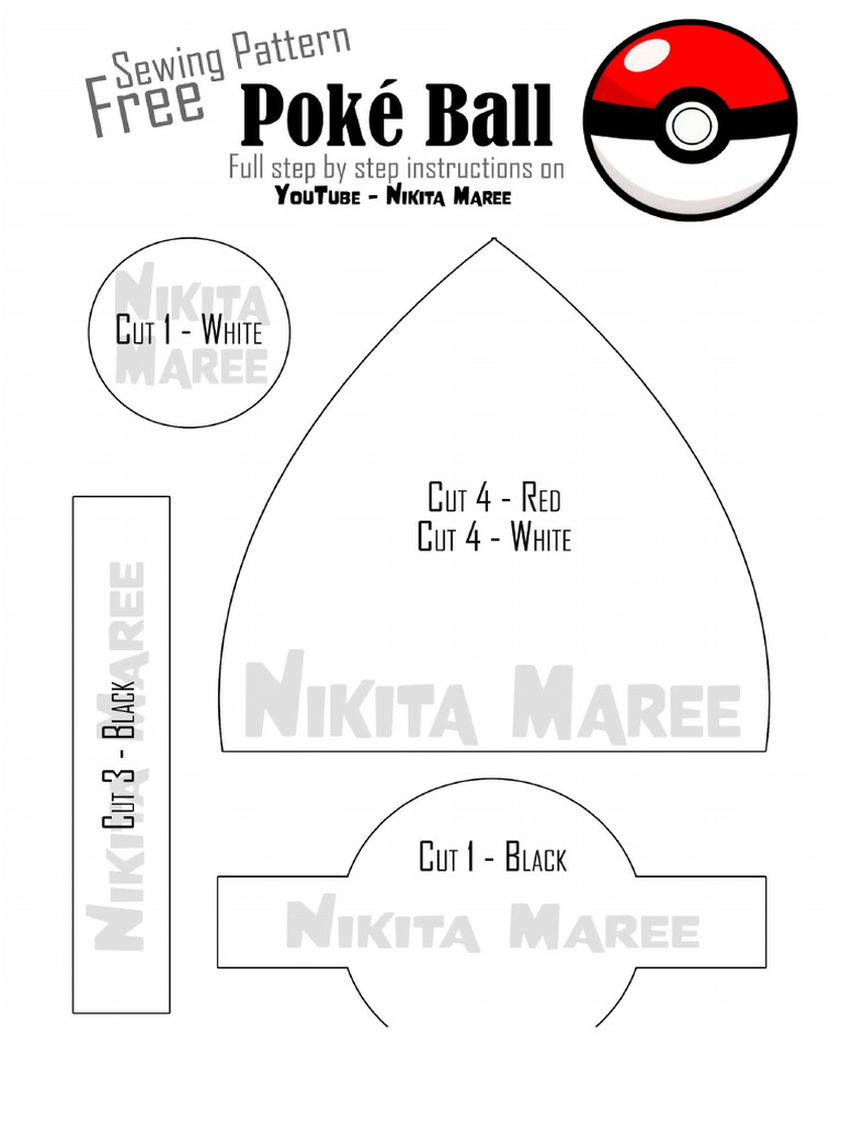 Free Poke Ball Sewing Pattern | PDF