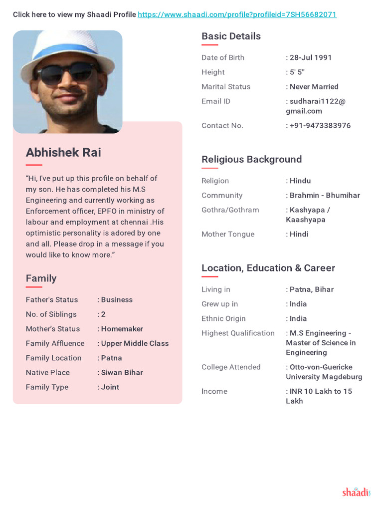 Abhishek Biodata | PDF