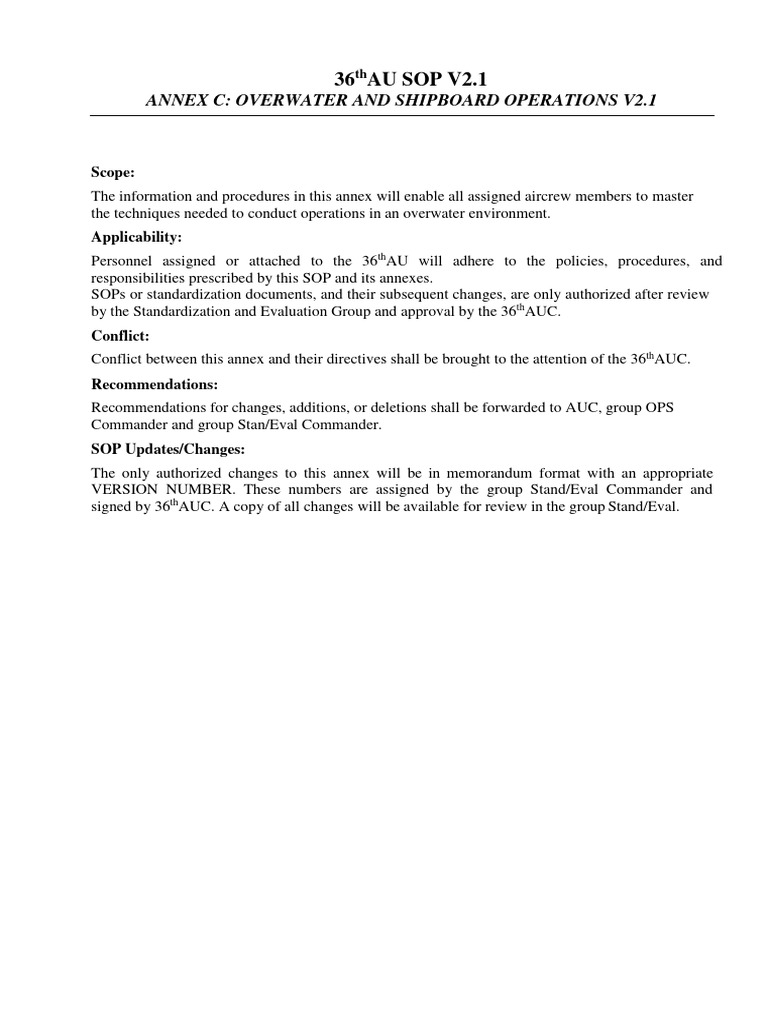 ANNEX C Overwater Annd Shiboard Ops v2.1 | PDF | Visual Flight Rules | Aviation