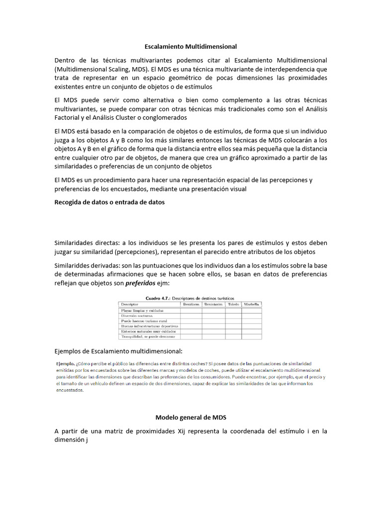 Escalamiento Multidimensional | PDF | Matemáticas Aplicadas
