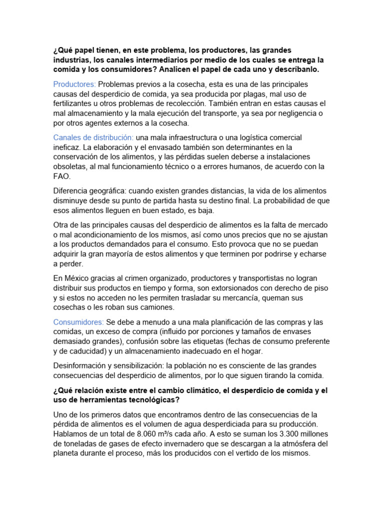 Desperdicio de Alimentos | PDF | Alimentos