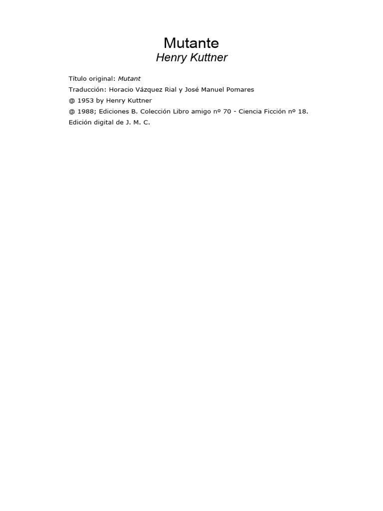 Kuttner Henry Mutante Descargar Gratis Pdf Pensamiento Mente