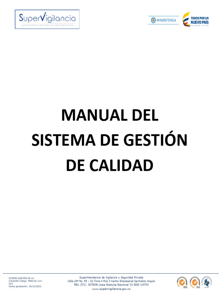 001-MANUAL DE CALIDAD | PDF | Sistema de manejo de calidad | Calidad (comercial)