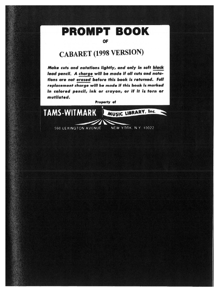 Cabaret 1998 Libretto With Translations | PDF