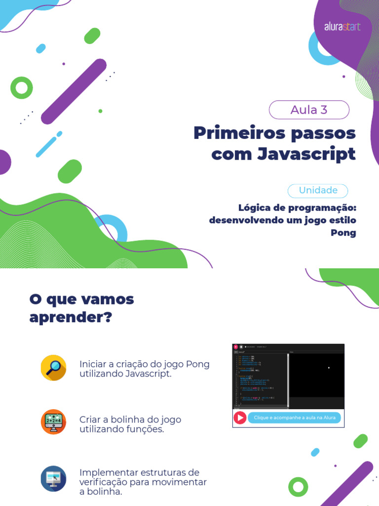 Lógica - de Programação Desenvolvendo Um Jogo Estilo Pong - AULA3 ...
