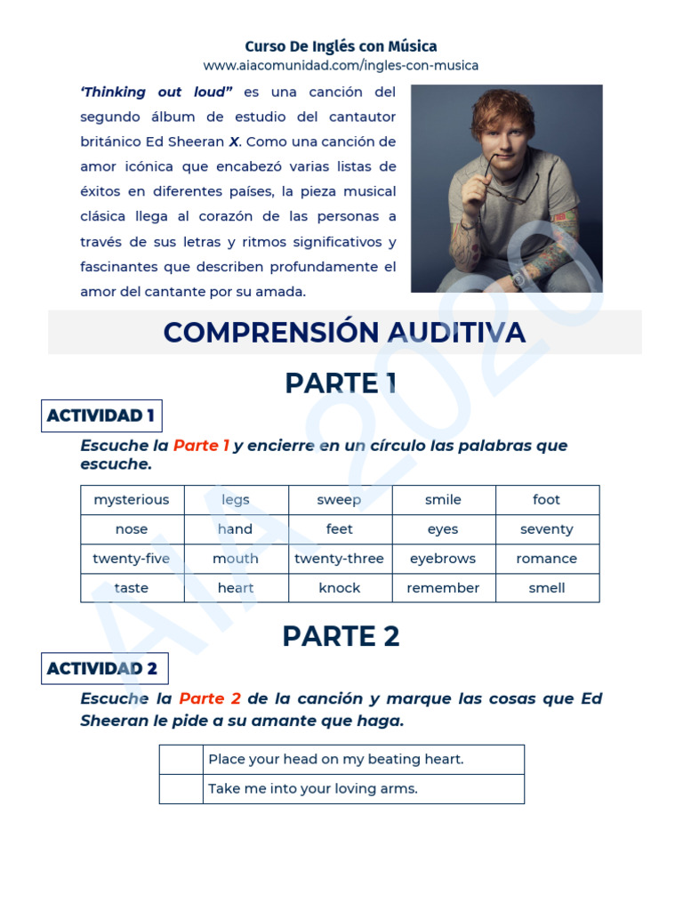 PDF Thinking Out Loud - Spanish Version | PDF | Vocal