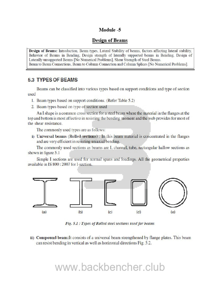 DSS_Module-5_Backbencher.club | PDF | Beam (Structure) | Bending