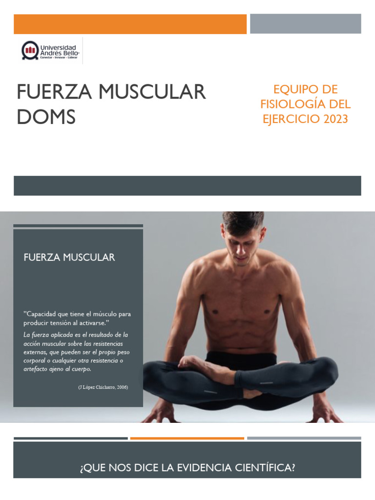 Fuerza Muscular y DOMS: Conceptos Clave | PDF | Fisiología | Anatomía