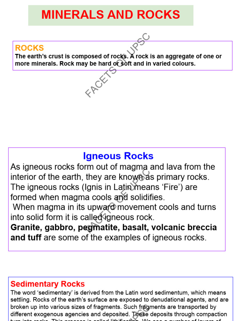 Types of Rocks: Igneous, Sedimentary, Metamorphic | PDF | Rock (Geology ...