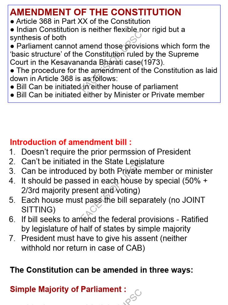 13 - Basic Structure + Amendment | PDF | Statutory Law | Public Law