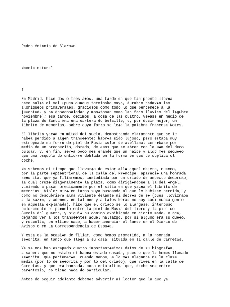 Alarc N, Pedro Antonio de - Novela Natural | PDF