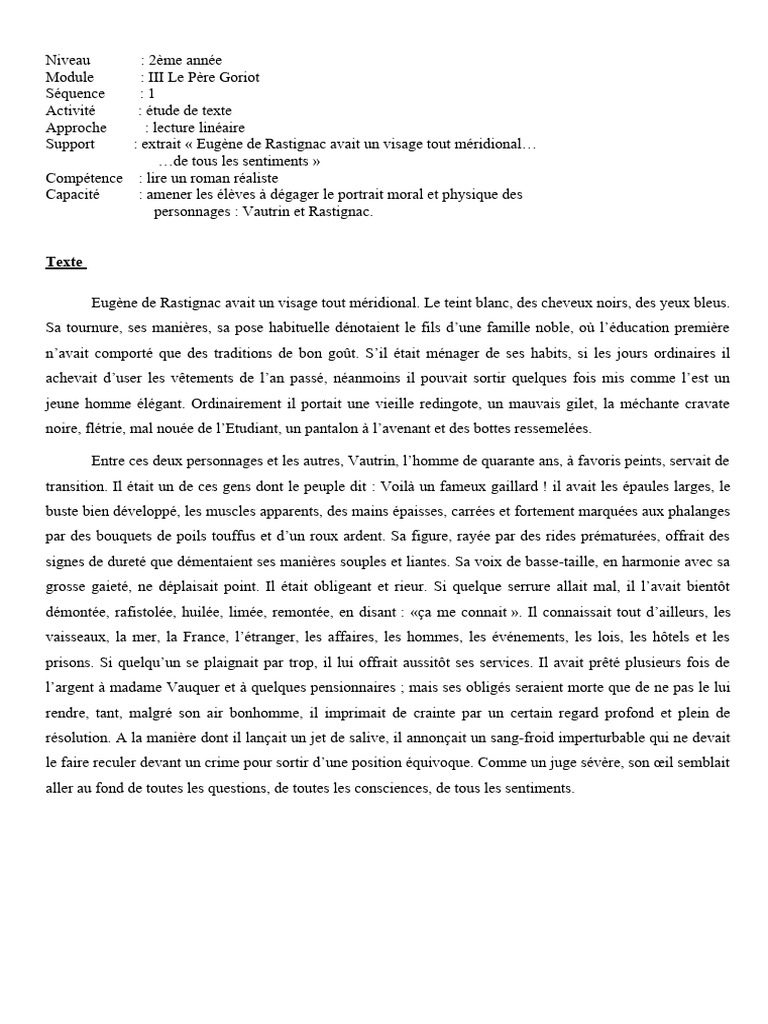 Portraits de Rastignac et Vautrin | PDF | Fiction générale