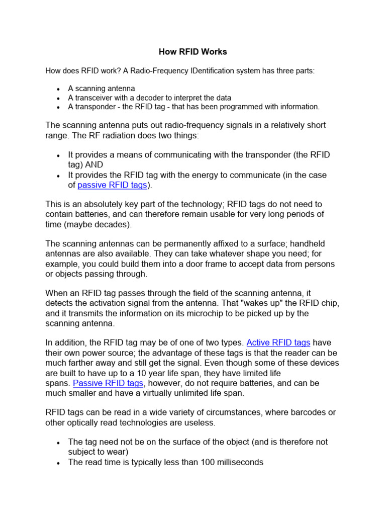 How RFID Works | PDF