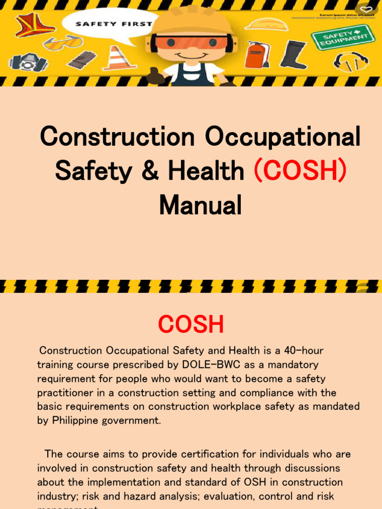 Construction Occupational Safety & Health Manual | PDF | Combustion | Fires