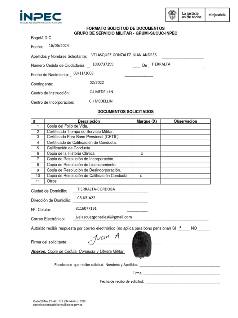 Formato de Solicitud Documentos GRUMI WORD 1 | PDF | Autenticación ...