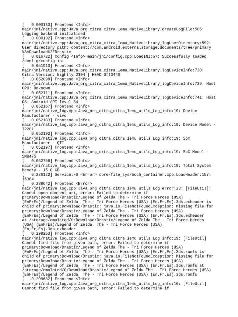 Citra Log | PDF | System Software | Computing