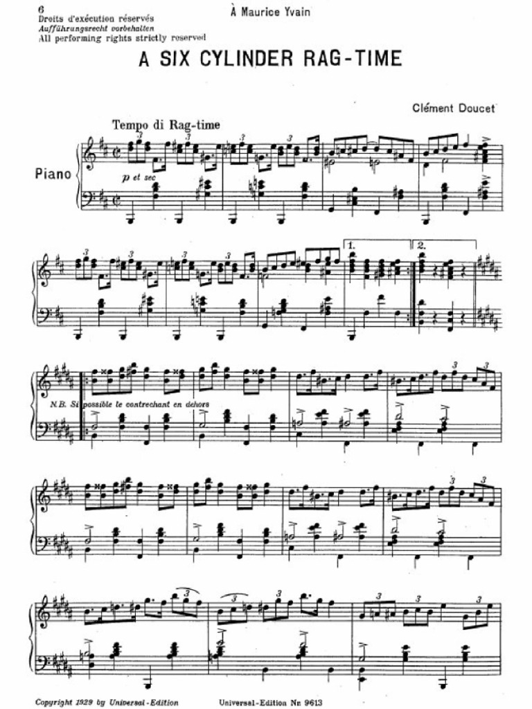 Doucet - A Six Cylinder Rag-Time | PDF
