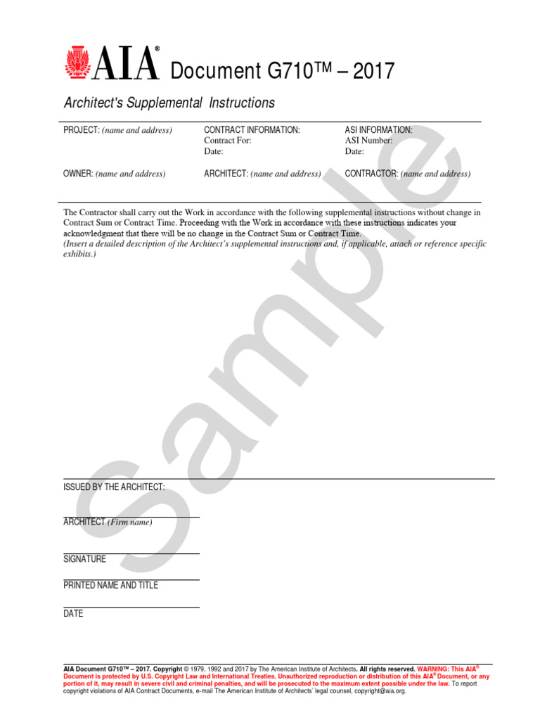 Architect's Supplemental Instructions 2017 | PDF | Law | Art