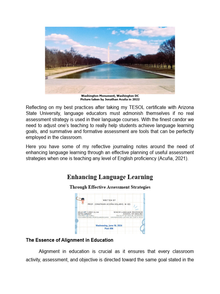 Enhancing Language Learning Through Effective Assessment Strategies | PDF | Educational ...