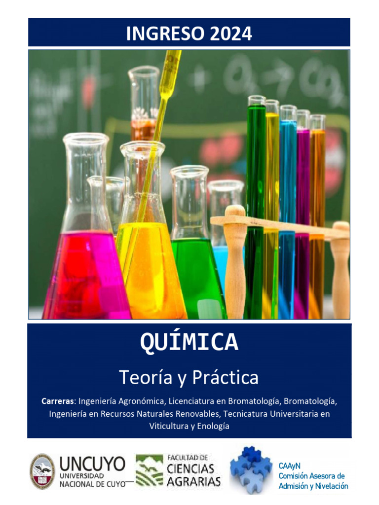 Química Ingreso 2024 Fca-Uncuyo | PDF | Compuestos químicos | Mezcla