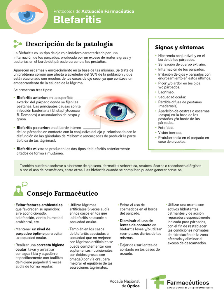 Ficha técnica sobre la blefaritis | Descargar gratis PDF | Enfermedades y trastornos | Medicina ...