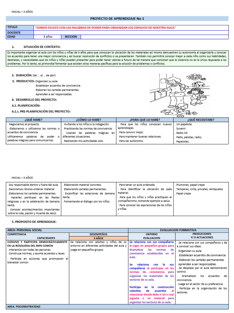 Proyecto Abril "Somos Felices Con Las Palabras de Poder para Organizar ...