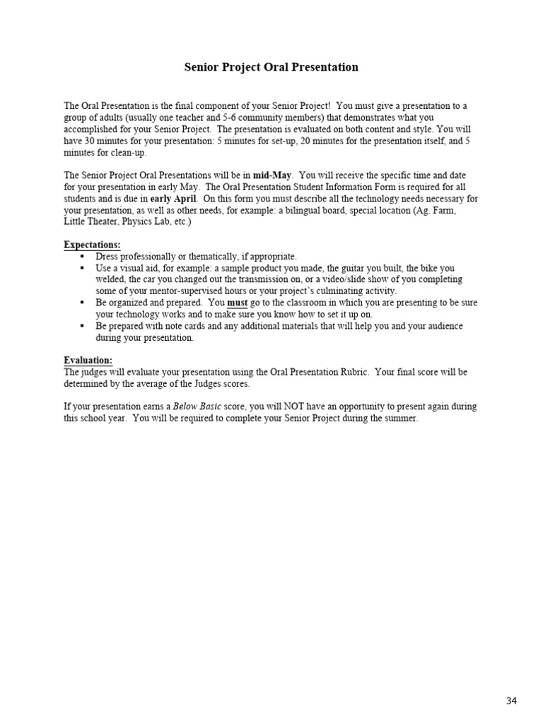 Senior Project Presentation Guide | PDF | Career & Growth