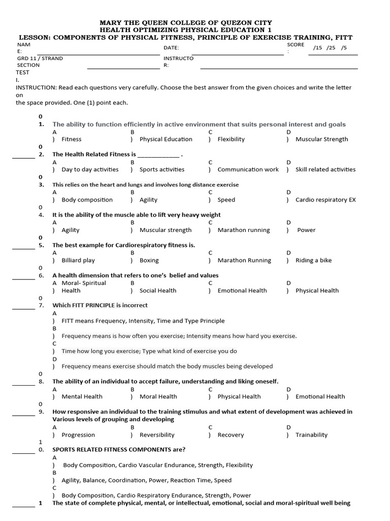 MQCQC Hope 1 G 11 Assessment Act 3 | PDF | Physical Fitness | Aerobic ...