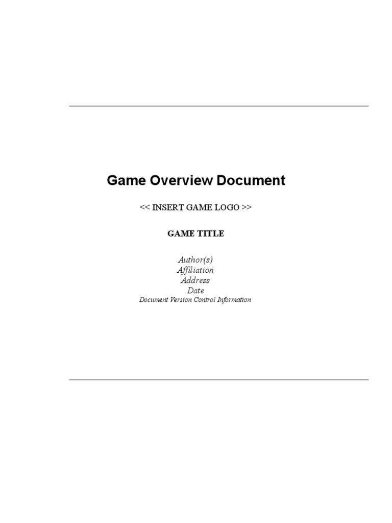 Game Overview Document | PDF