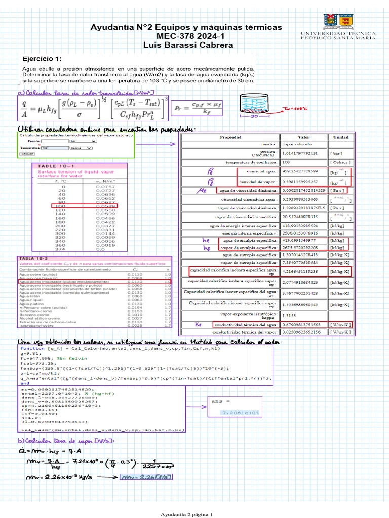 AyudantÃ A 2 Equipos y Mã¡quinas Tã©rmicas 2024-1 | PDF