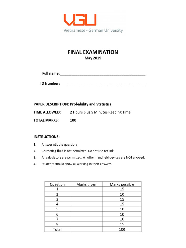 Exam | PDF | Estimator | Bias Of An Estimator