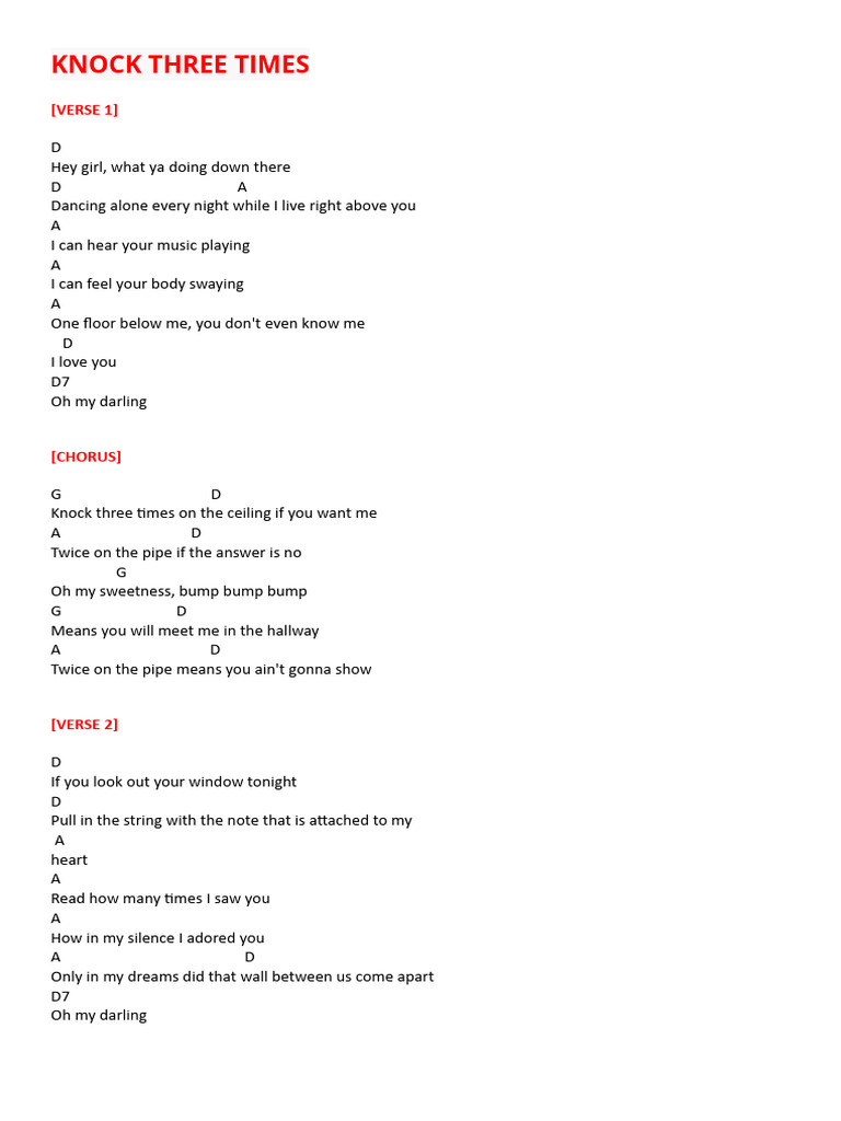 Knock Three Times | PDF