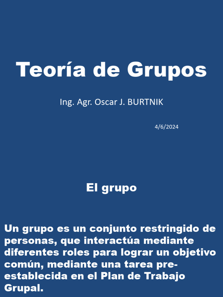 8 1 Teoría de Grupos | PDF | Sicología | Comportamiento