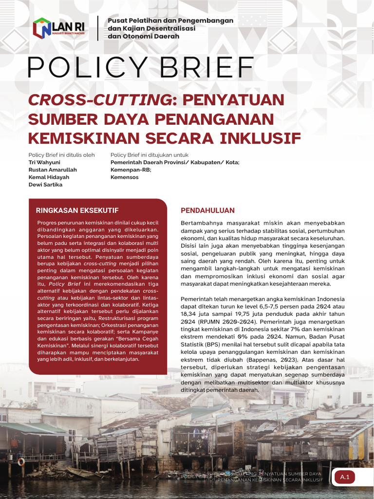 Policy Brief Cross Cutting Penyatuan Sumber Daya Penanganan Kemiskinan ...