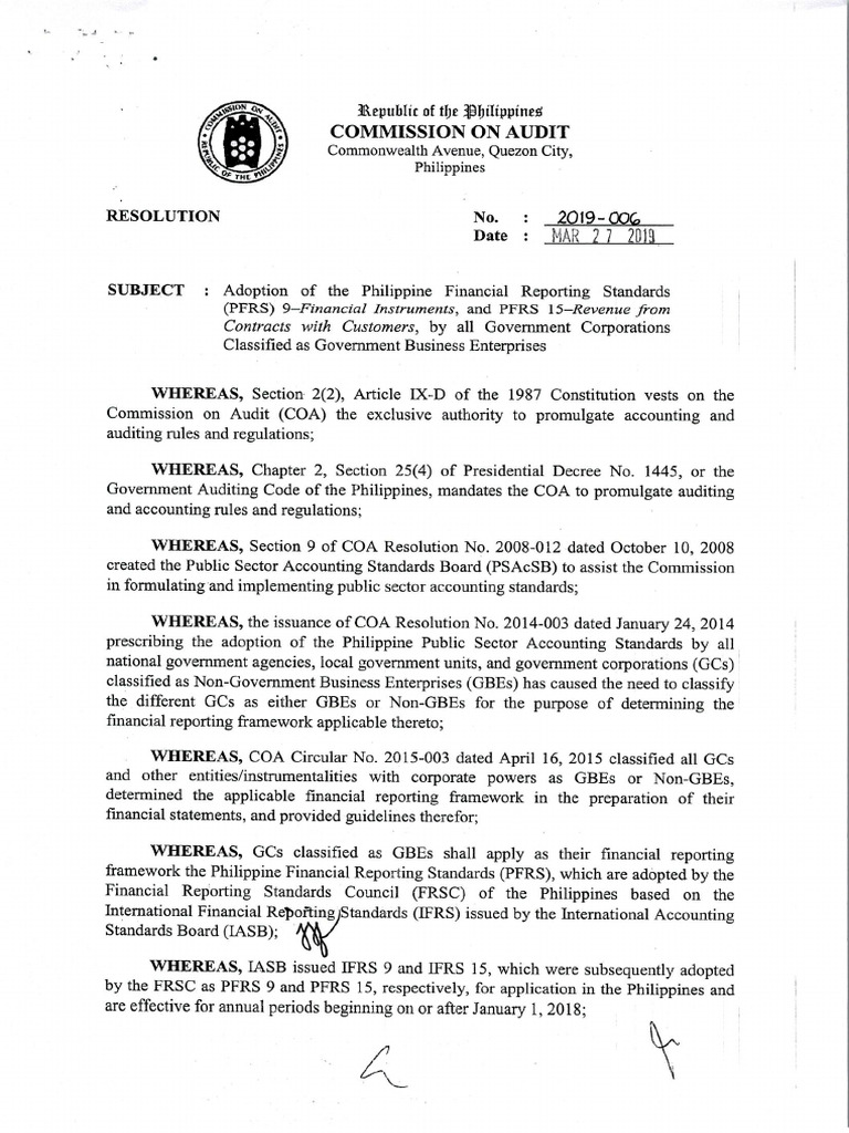 Coa - r2019-006 (3) Pfrs Revenue From Customers | PDF