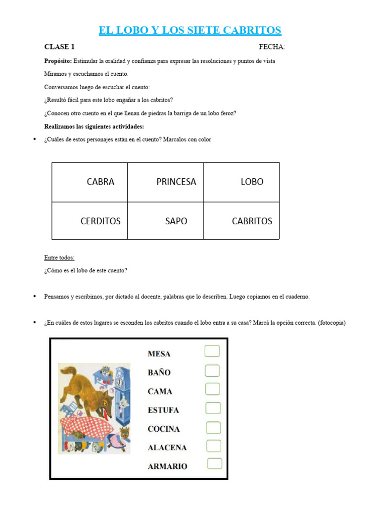 El Lobo y Los Siete Cabritos | PDF
