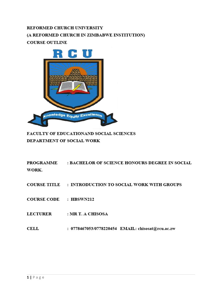 Social Work with Groups Course Outline | PDF | Communication | Social Work