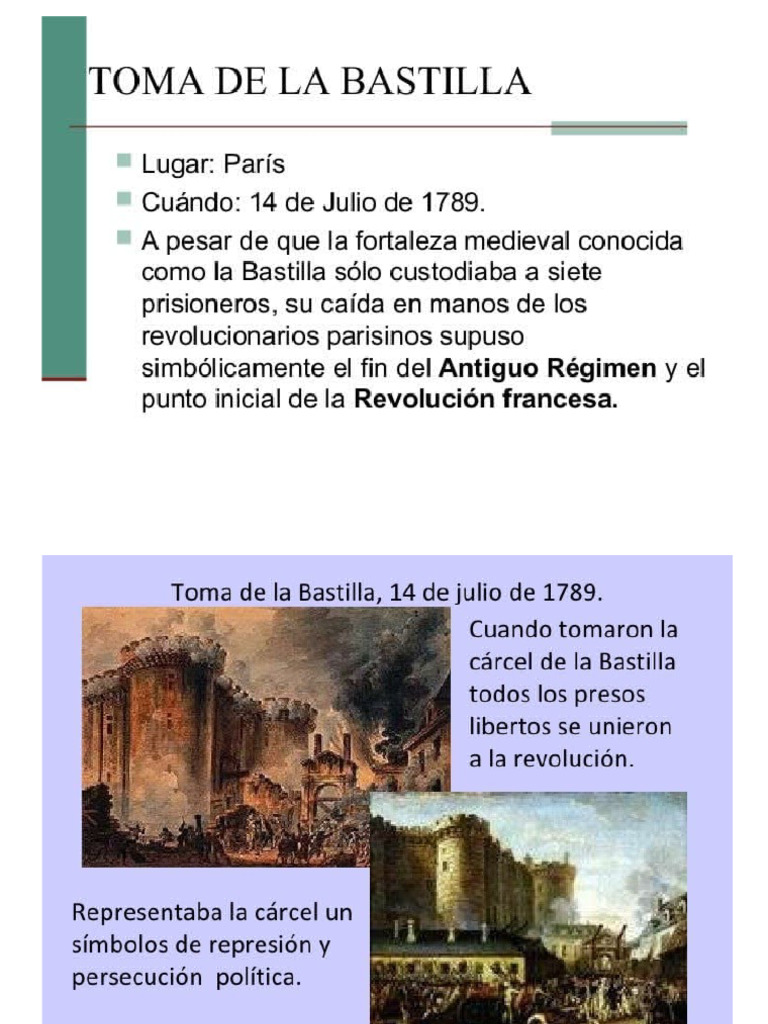 Toma de la Bastilla: Símbolo de Revolución | PDF | Gobierno | Política ...