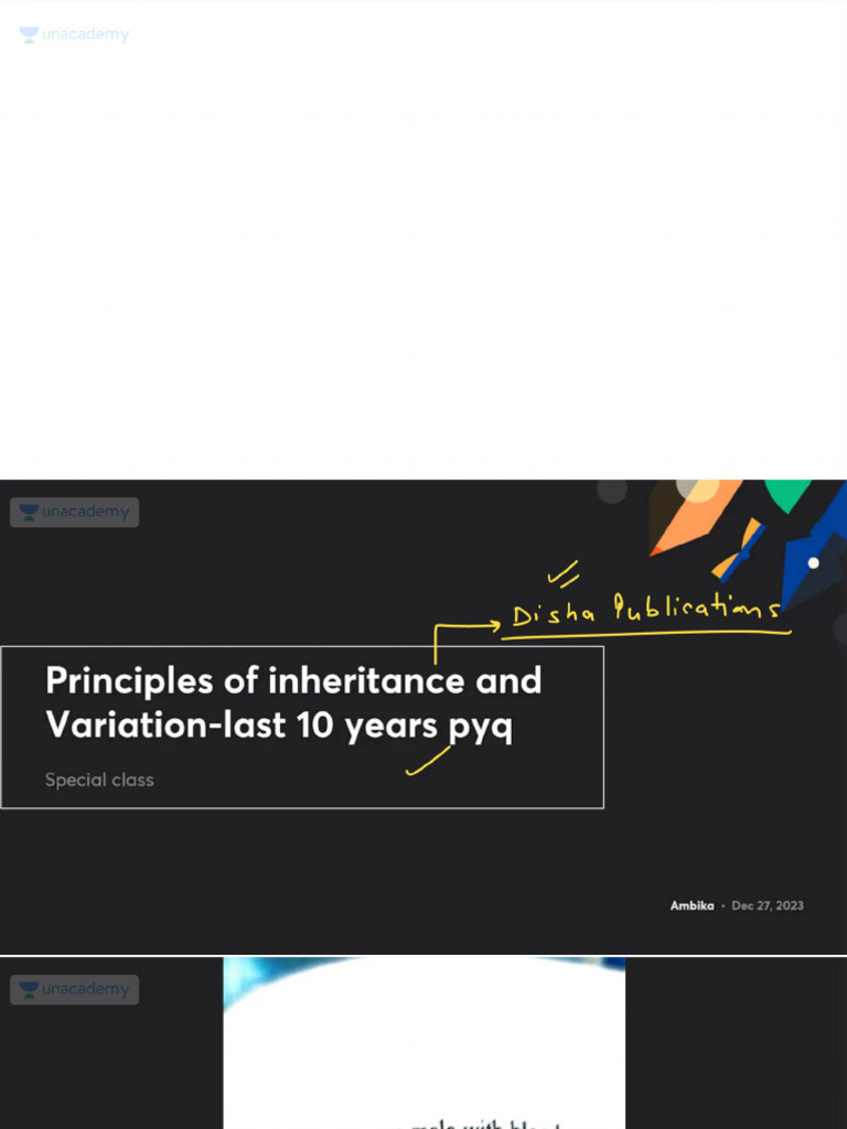 Principles of Inheritance and Variationlast 10 Years Pyq With Anno | PDF