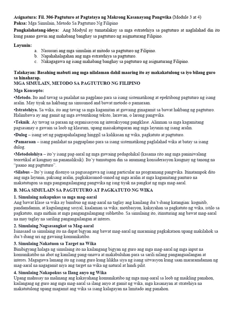 Fil. 306 Copy MODULE 34 | PDF