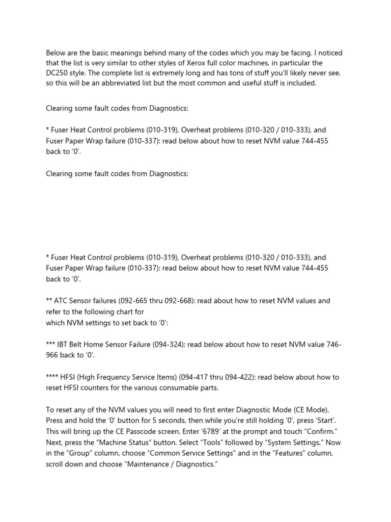 Orkcentre 7425 Style Fault Code List - Part I | PDF | Booting | Computing